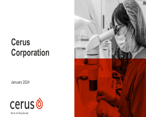 Cerus Corporation - Investor Overview